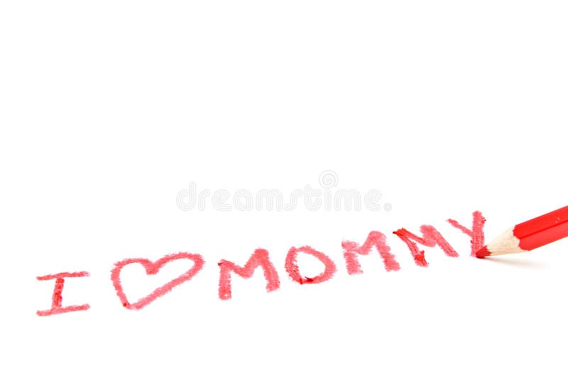 Red pencil mom stock image. Image of drawing, pencil, wood - 4694515