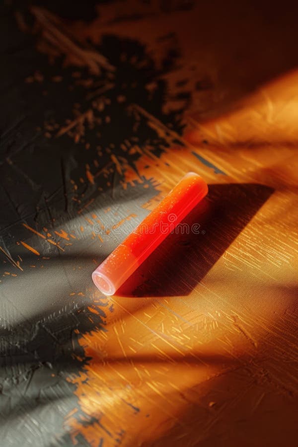 A Red Pencil Placed on a Wooden Table, Suitable for Office or Education ...