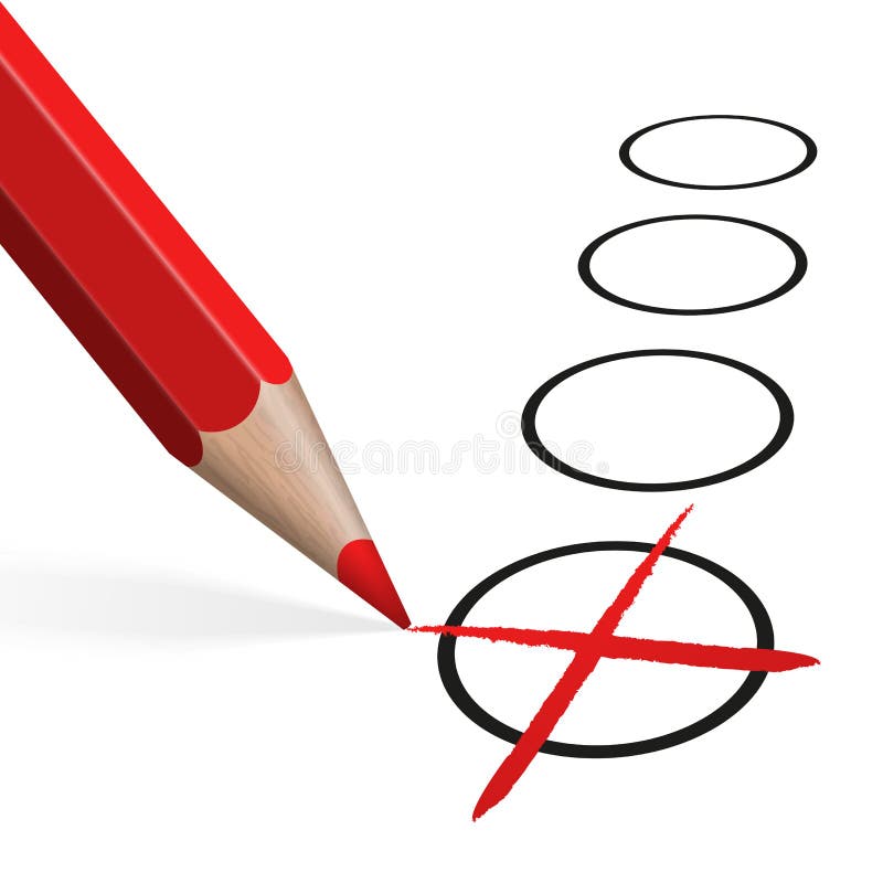 Red pencil for selection stock vector. Illustration of interview - 81074849