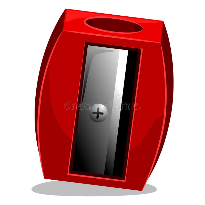 Red Pencil Sharpener stock vector. Illustration of detail - 80658699