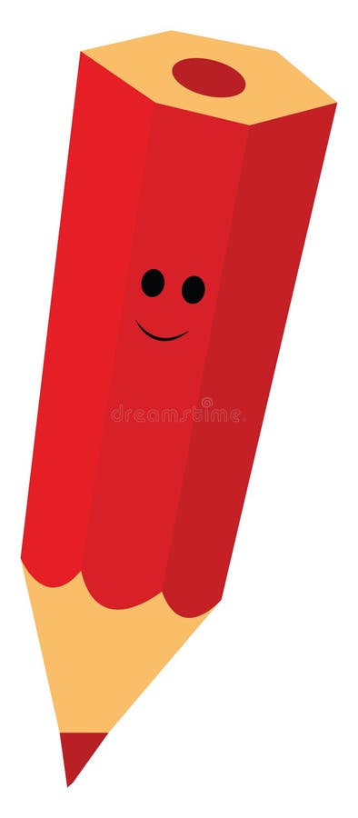 A Red Pencil Vector or Color Illustration Stock Vector - Illustration ...