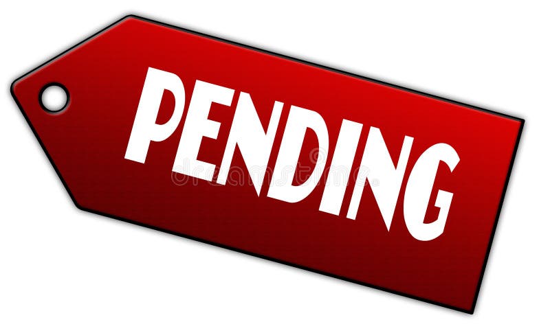 Red Label with PENDING Text. Stock Illustration - Illustration of round ...