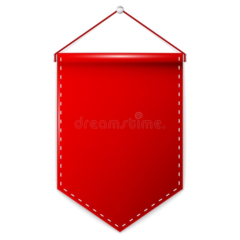 Red Pennant Hanging, Mockup Stock Vector - Illustration of message ...