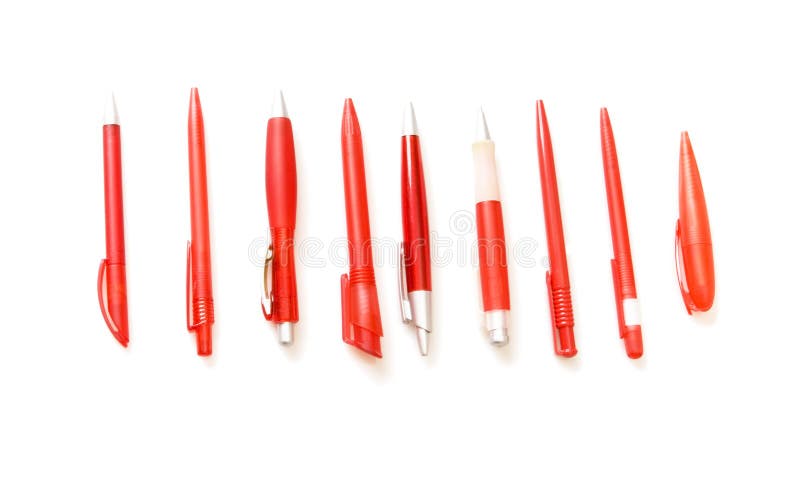 Red pens stock image. Image of instrument, pens, school - 6068713