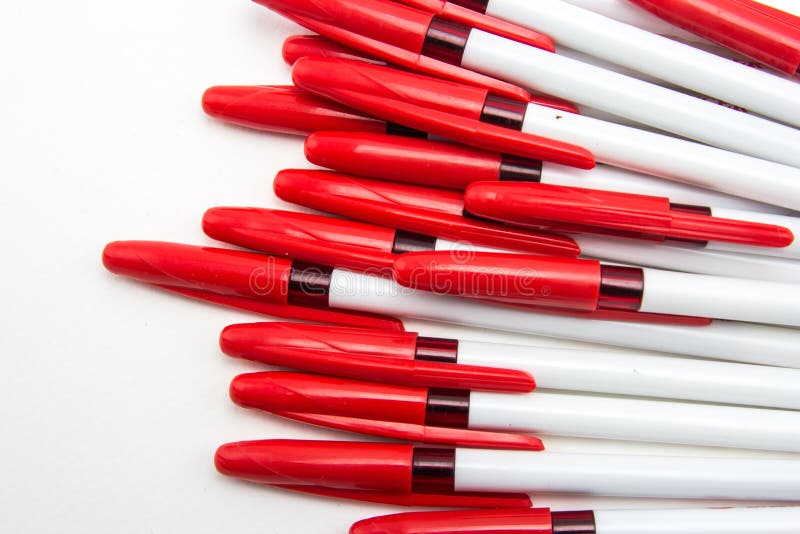 Red pens stock photo. Image of education, write, pens - 63255966
