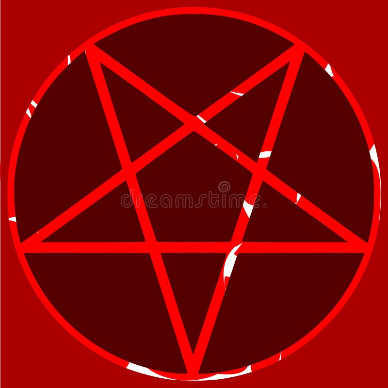 Red Pentacle on Coloful Background Stock Vector - Illustration of ...