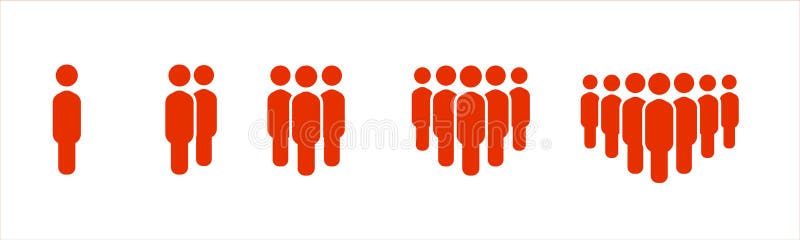 Red People Icons. Vector Sign Stock Vector - Illustration of staff ...