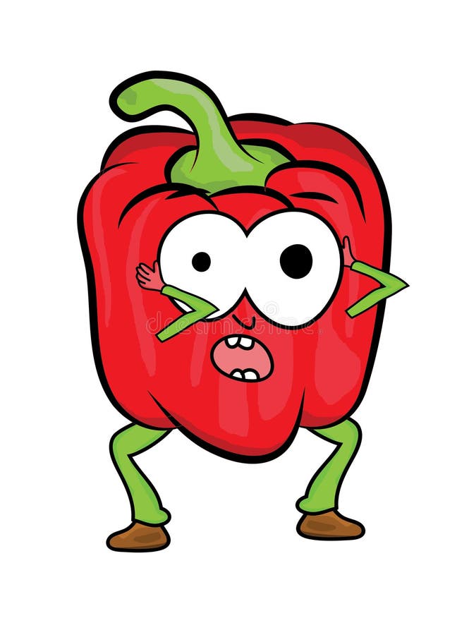 Red Pepper Cartoon Character Stock Illustration - Illustration of ...