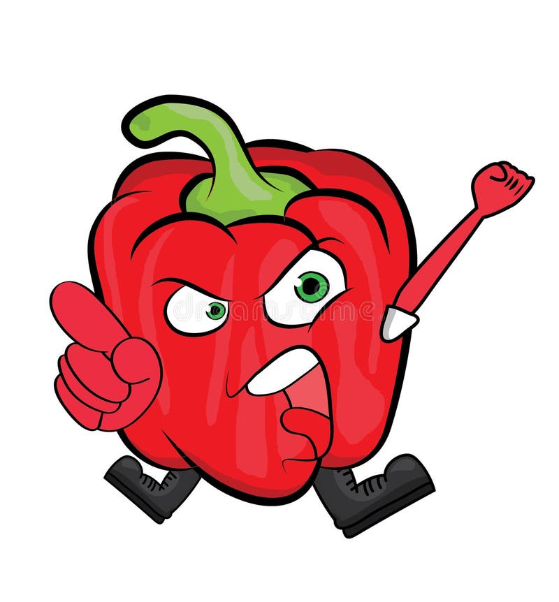 Red Pepper Cartoon Character Stock Illustration - Illustration of ...