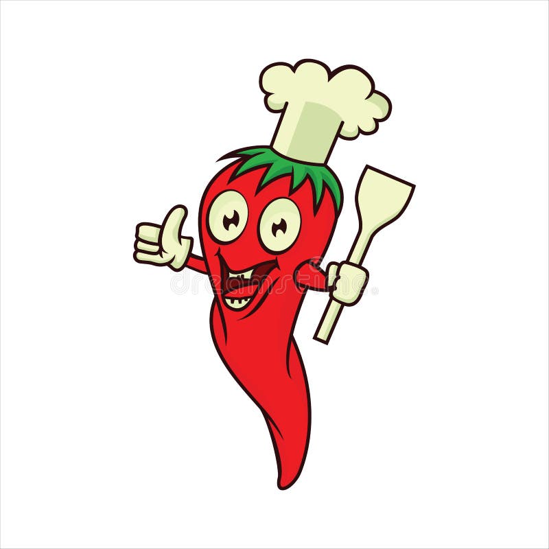 Red pepper chef smiling stock vector. Illustration of fresh - 88296078