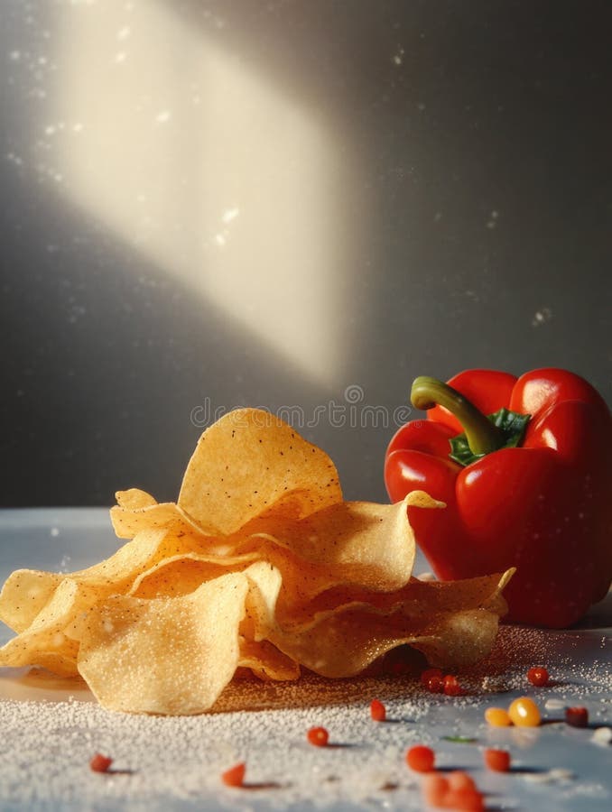Red Pepper and Chips stock image. Image of cuisine, culinary - 379995041