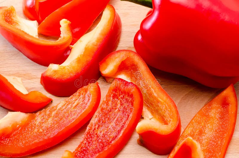 Red pepper cut stock image. Image of peper, portion, gourmet - 39308199