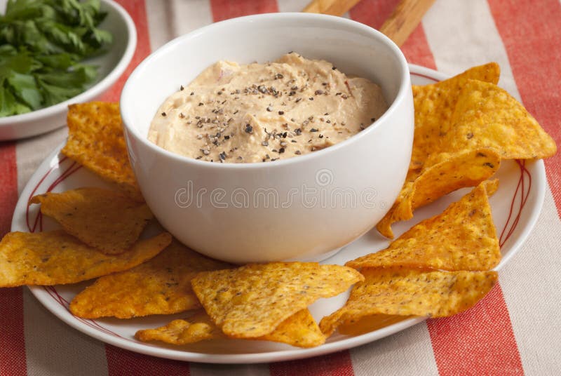 Red pepper houmous stock image. Image of crackers, fresh - 20463275