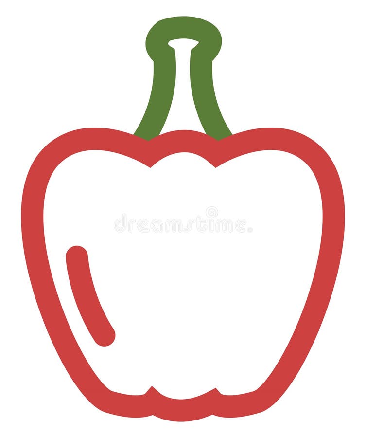 Red pepper, icon stock vector. Illustration of green - 260377276