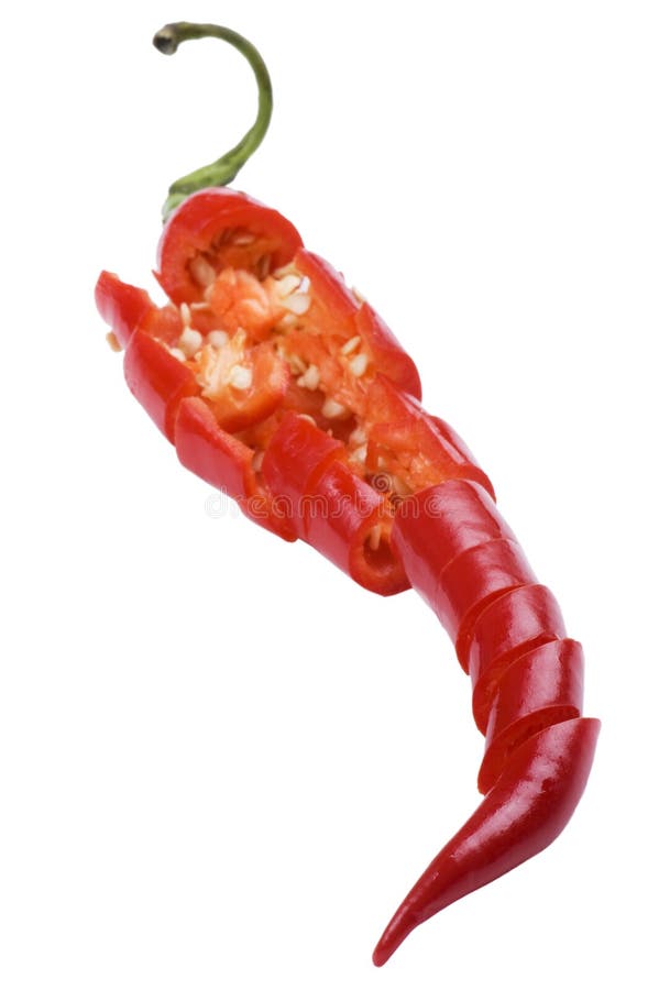 Red Pepper Isolated on White Stock Photo - Image of macro, spicy: 15241046