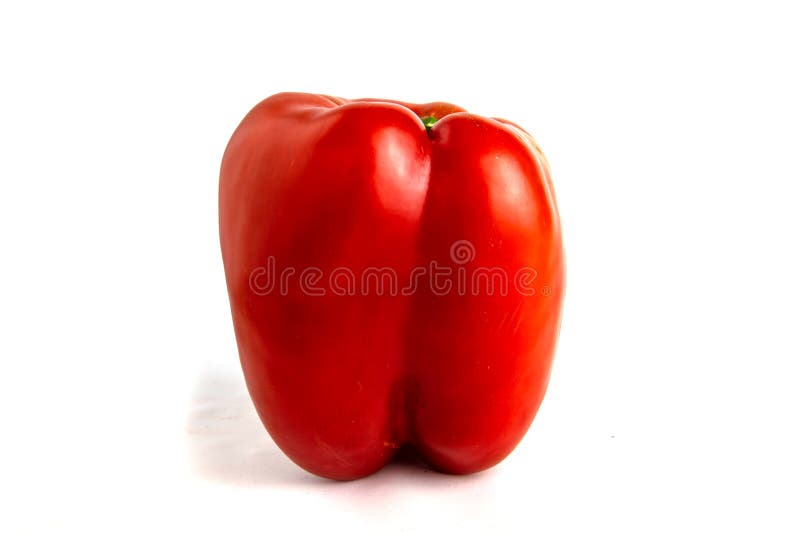 Red Pepper Isolated on White. Stock Image - Image of vegetarian, tasty ...
