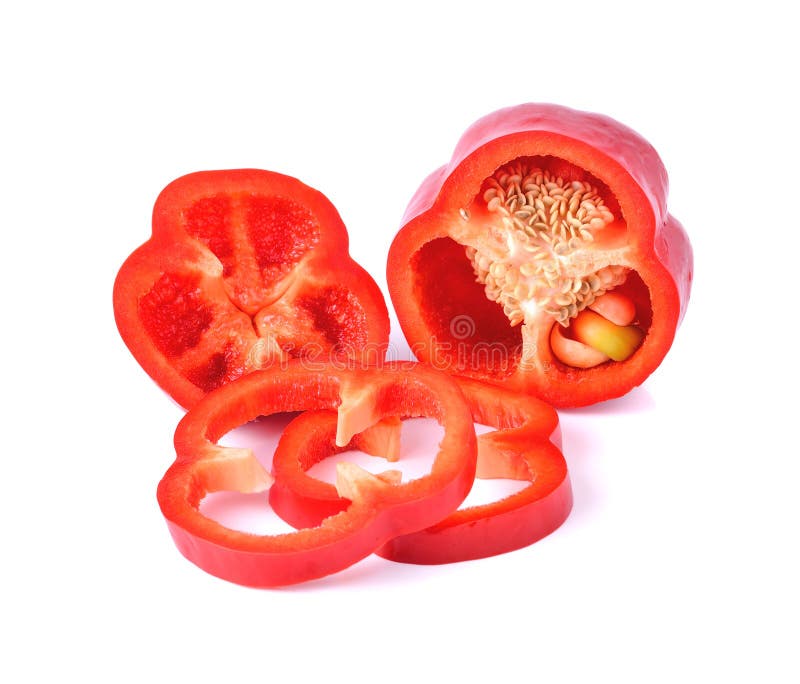 Red Pepper Isolated on White Background Stock Photo - Image of ...