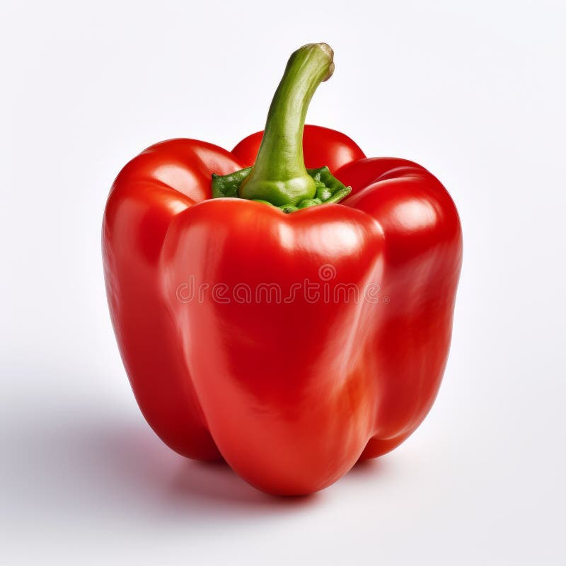 Vibrant Hyper-realistic Red Pepper Art on White Background Stock ...