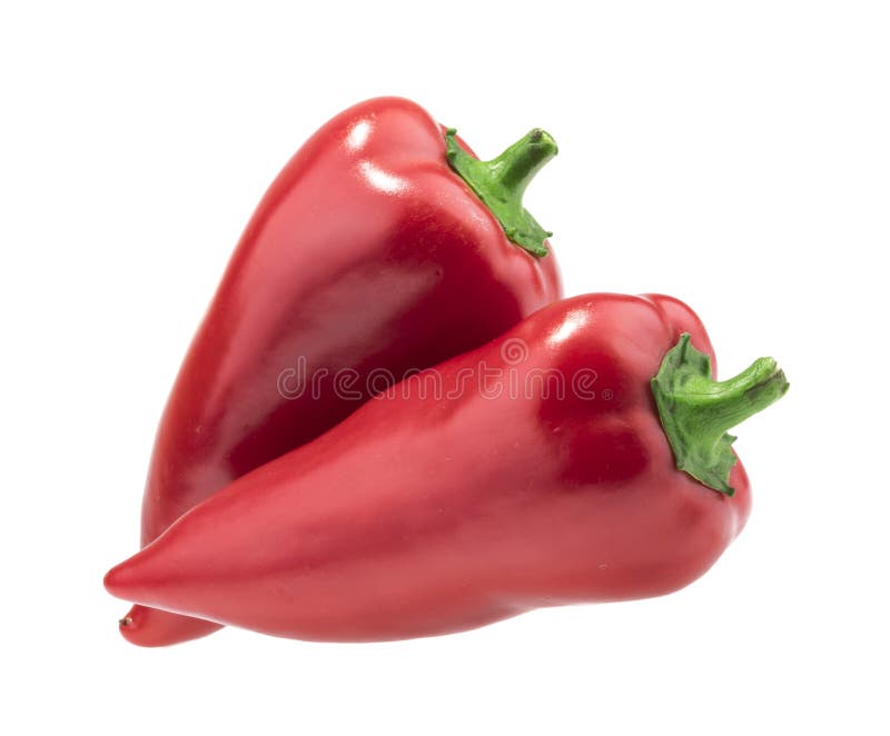 Red Pepper Isolated on White with Clipping Path Stock Image - Image of ...