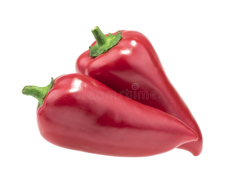 Red Pepper Isolated on White with Clipping Path Stock Photo - Image of ...