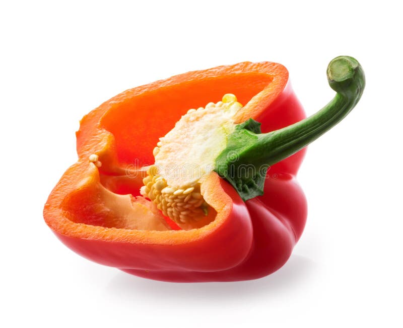 Red Pepper Isolated on White with Clipping Path Stock Image - Image of ...