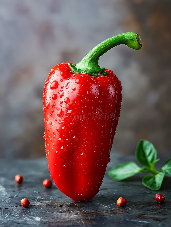 A Red Pepper is Sitting on a Table with Some Pepper Flakes. Generative ...