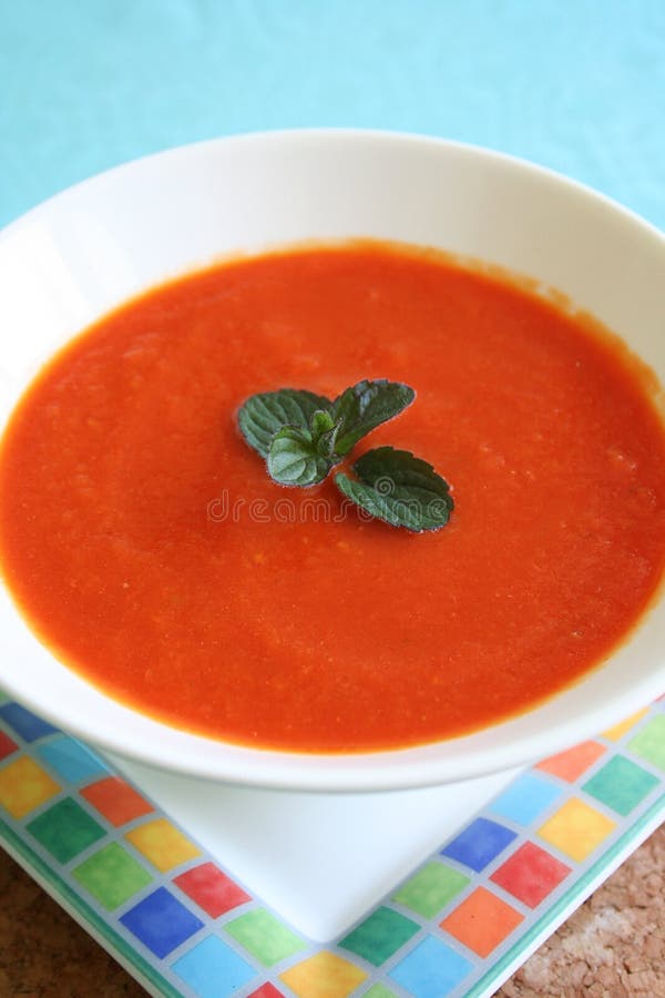 Red Pepper Soup stock image. Image of tasty, plate, healthy - 10289709