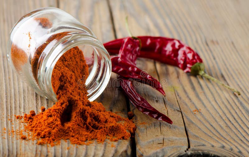 Red pepper spice stock image. Image of wood, piquant - 27333559