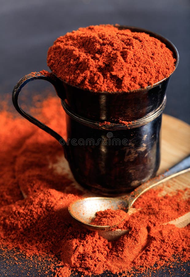 Red pepper spice powder stock image. Image of pepper - 74735823