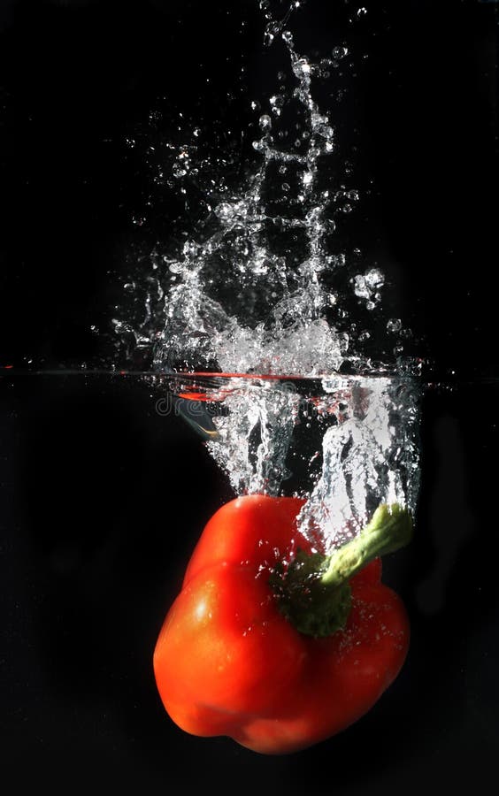 Red pepper splash stock image. Image of cook, splash - 18489577