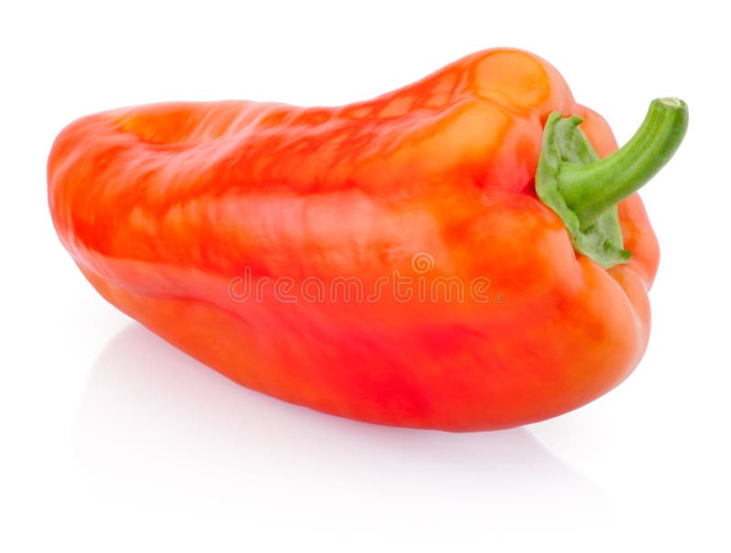 Red Pepper on White Background Stock Image - Image of mediterranean ...