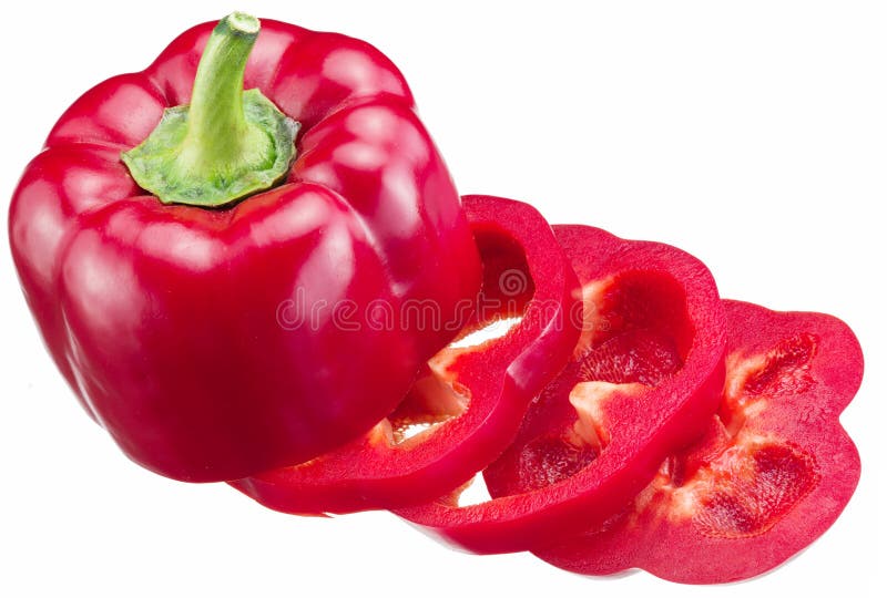 Red Pepper on White Background. Stock Photo - Image of green, seed ...