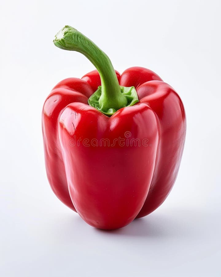 Red Pepper on a White Background Stock Illustration - Illustration of ...