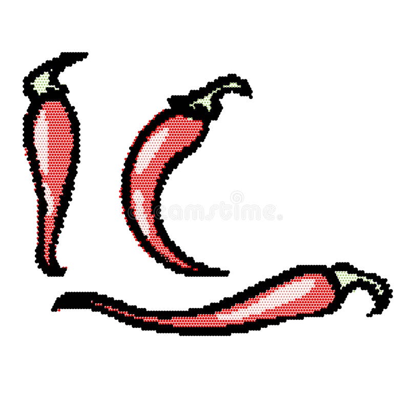 Fresh Chili Pepper Lettering. Chili Pepper Titles Isolated on a White ...