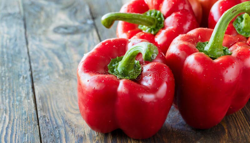Red Peppers, Copyspace on a Side Stock Illustration - Illustration of ...
