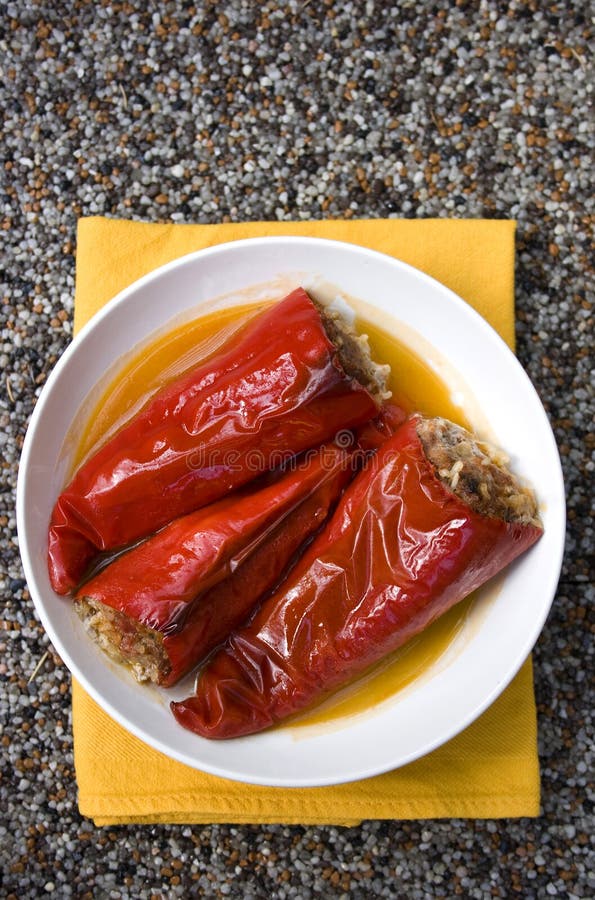 Spanish Tapas.Stuffed Red Peppers. Stock Photo - Image of vegetables ...