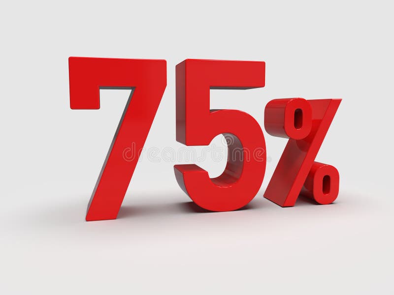 Red 75 Percent Discount 3d Sign on Light Background Stock Illustration ...