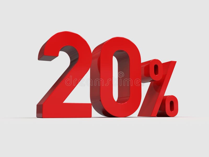 Red 65 Percent Discount 3d Sign On Light Background Stock Illustration