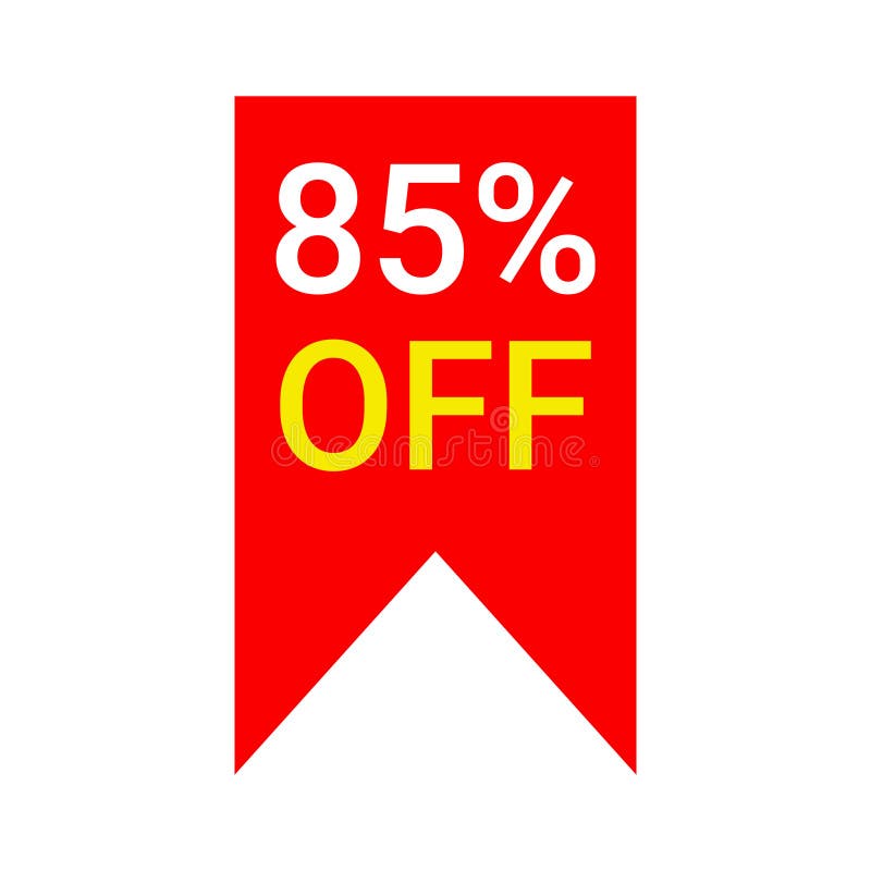 Red 85 Percent Discount Label on White Background Stock Vector ...
