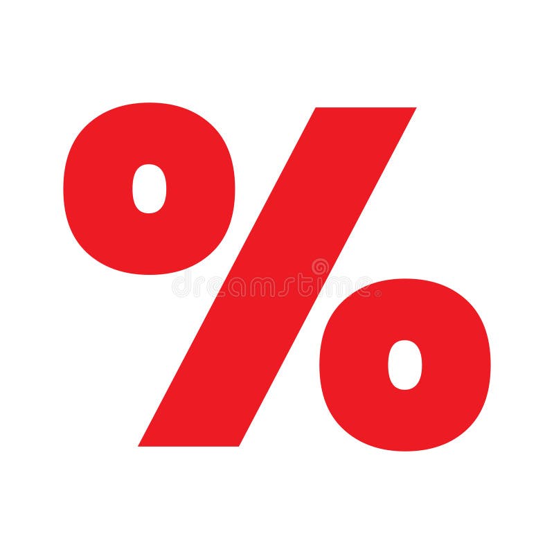 Red Percent Icon Symbol Vector Stock Vector - Illustration of interest ...