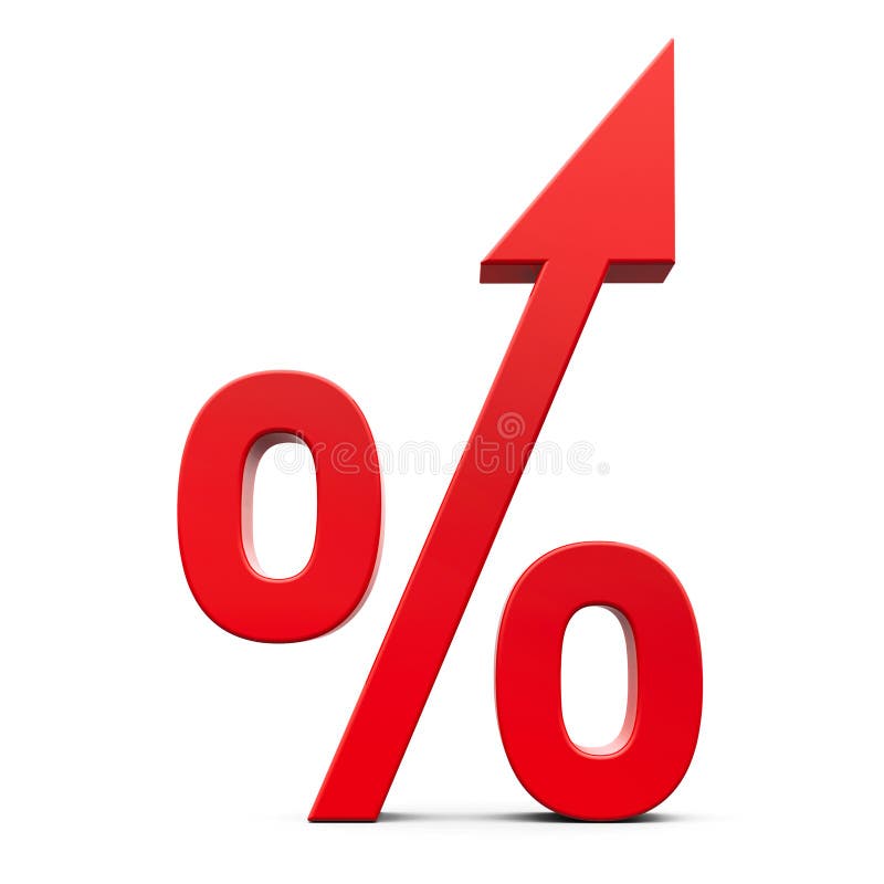 Red percent increase stock illustration. Illustration of earn - 55772683