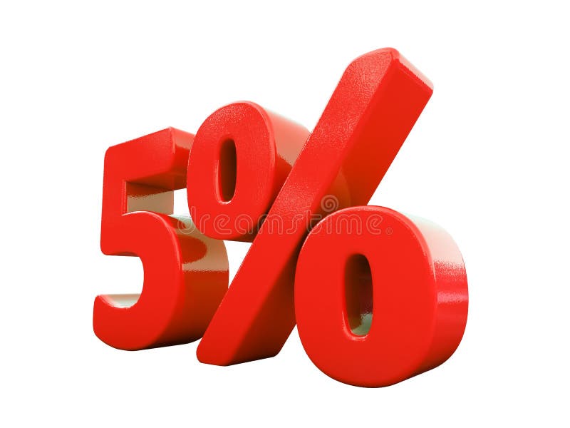 5 Red Percent Sign Isolated Stock Illustration - Illustration of ...