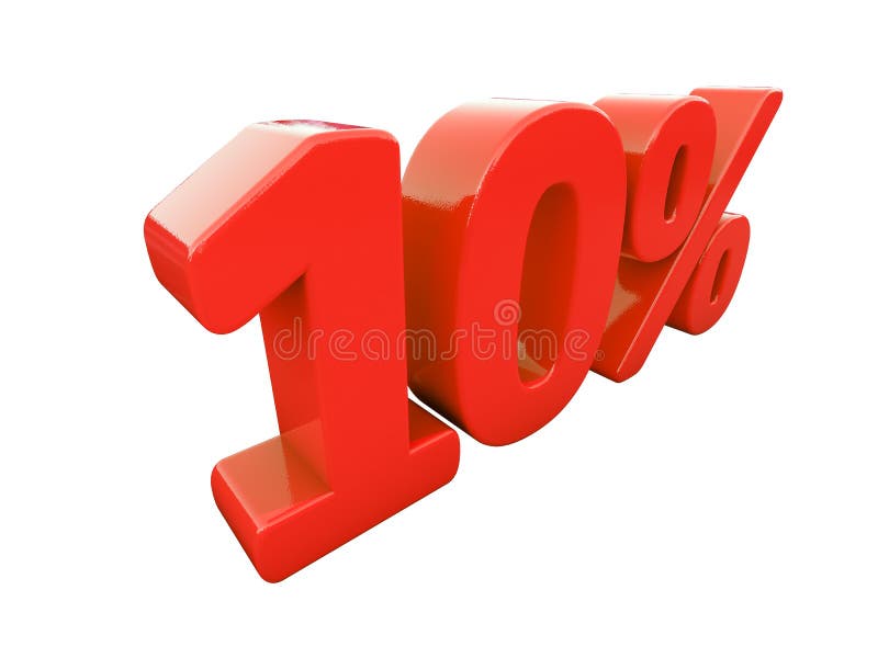 10 Red Percent Sign Isolated Stock Illustration - Illustration of badge ...