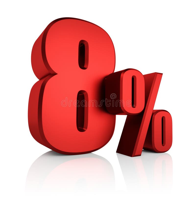 Red Eight Percent Off. Discount 8%. Stock Illustration - Illustration ...
