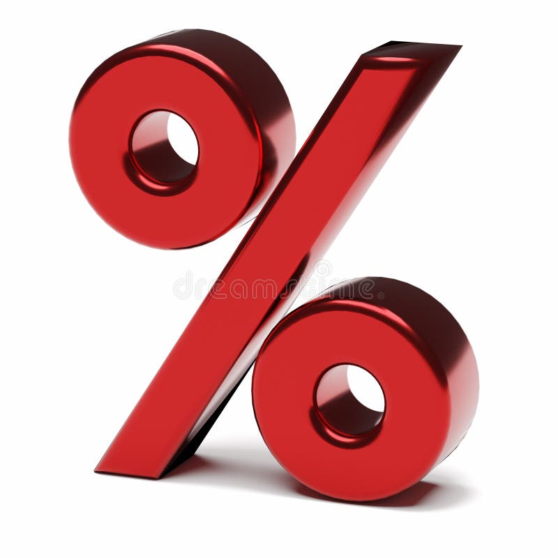 Red Percentage Sign Isolated on White. Business Concept Stock ...