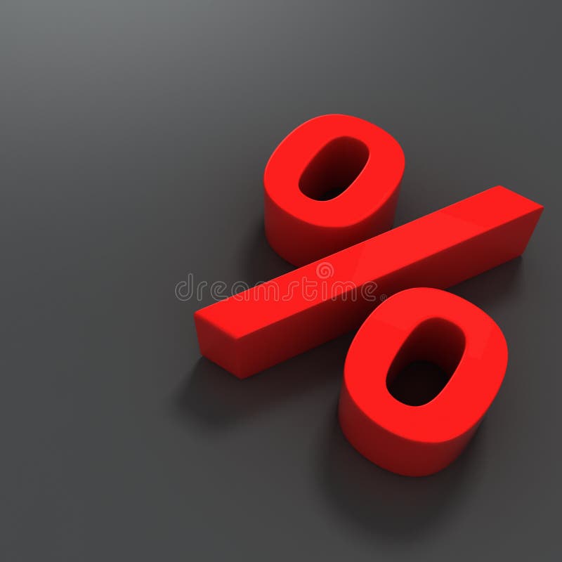 Percentage Symbol on the Red Stock Illustration - Illustration of ...
