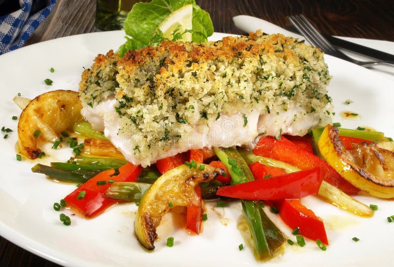Red Perch with Bread Crust stock image. Image of ingredient - 146899333