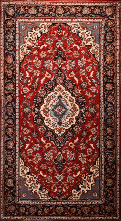 Old Red Persian Carpet Texture, Abstract Ornament Stock Photo - Image ...