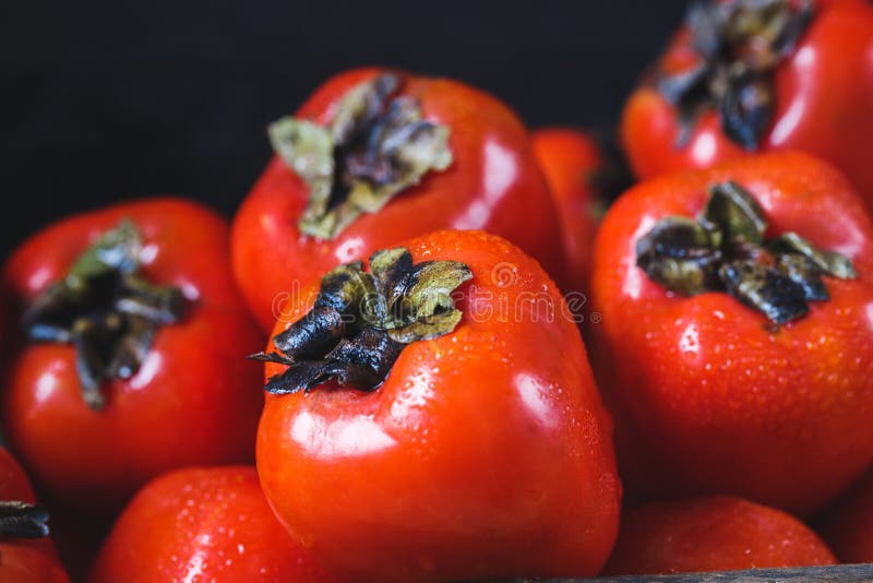 Red Persimmons stock photo. Image of asia, sweet, nutrition - 83277094