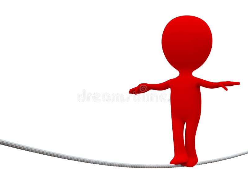 Symbol Person Walks Danger Tightrope Stock Vector - Illustration of ...